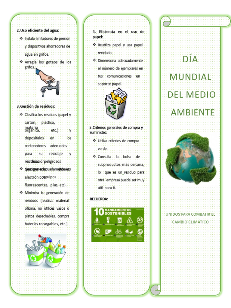 Triptico-Del Medio Ambiente | PDF | Residuos | Reciclaje