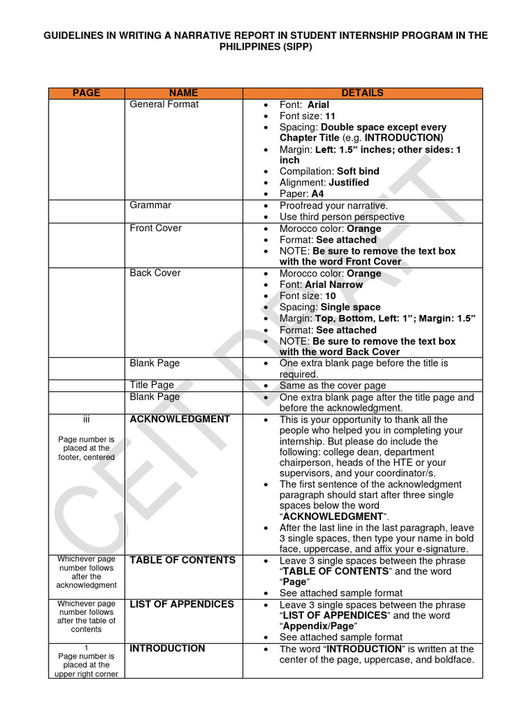 Practicum Narrative Report Guidelines | PDF | Teachers | Paragraph
