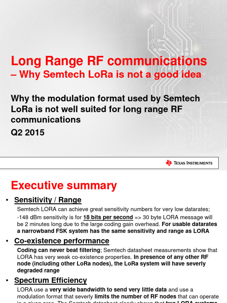 Module3.4 - 100km TI NarrowBand Vs LORA | PDF Module3.4 - 100km TI NarrowBand Vs LORA | PDF