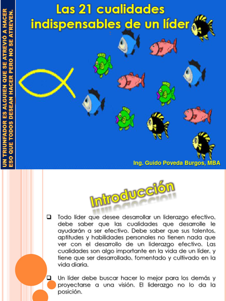 21 cualidades de un líder | PDF | Liderazgo | Amor