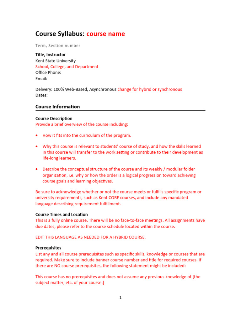 Course Syllabus Template | PDF | World Wide Web | Internet & Web