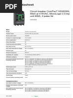 Product Data Sheet: Circuit Breaker, Compact Nsx250F, 36Ka/415Vac, 3 ...