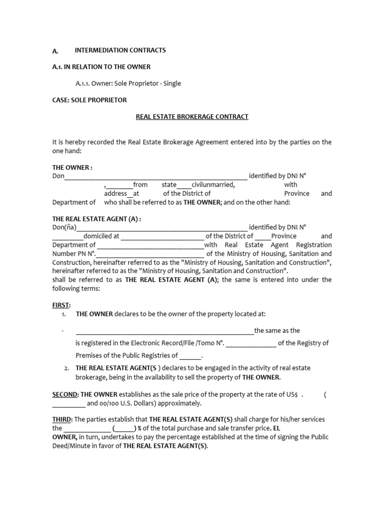 Real Estate Intermediation Agreement PDF | PDF | Estate Agent | Justice