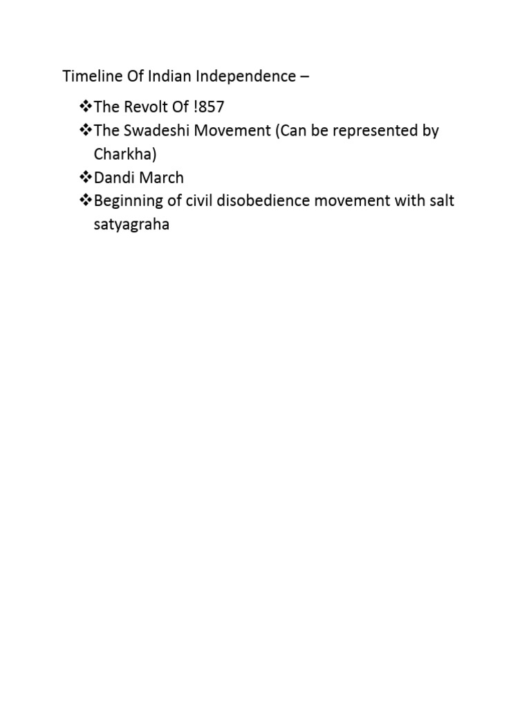 Key Events in Indian Independence Timeline | PDF | Religion & Spirituality