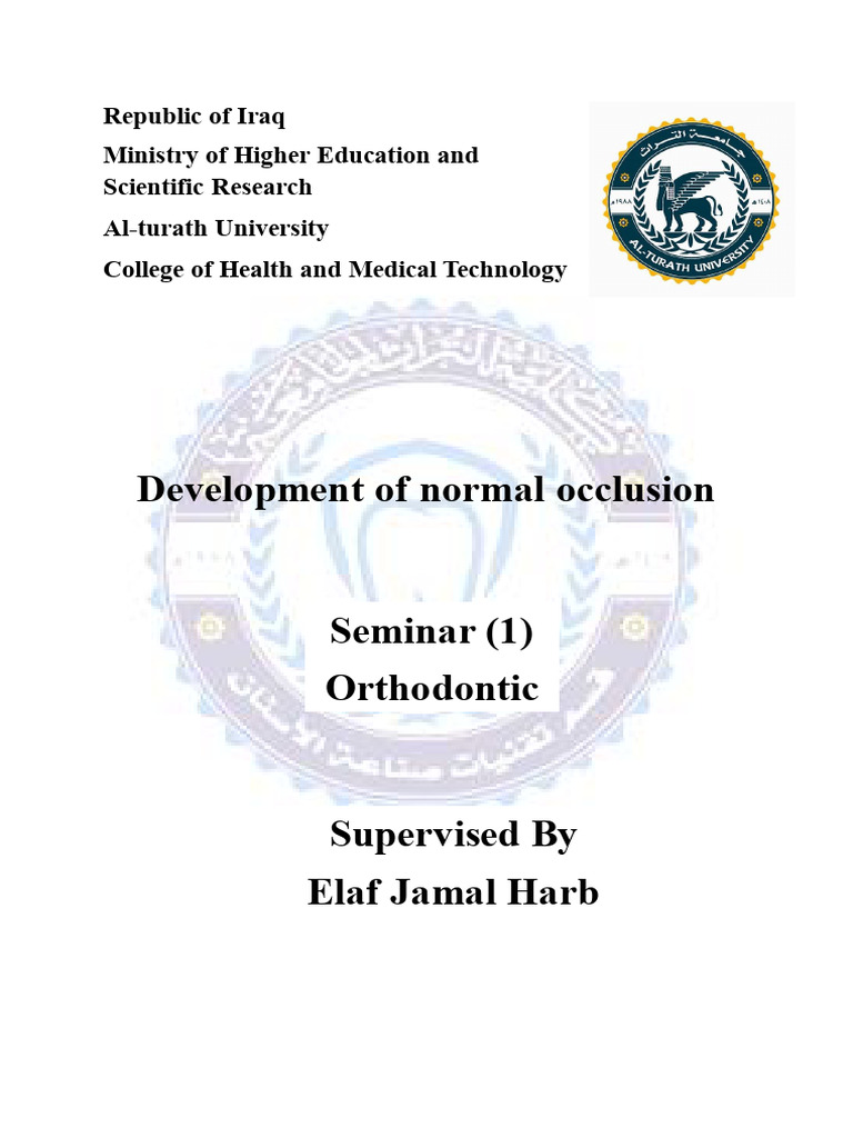 DEvelopment of normal occlusion | PDF | Orthodontics | Tooth