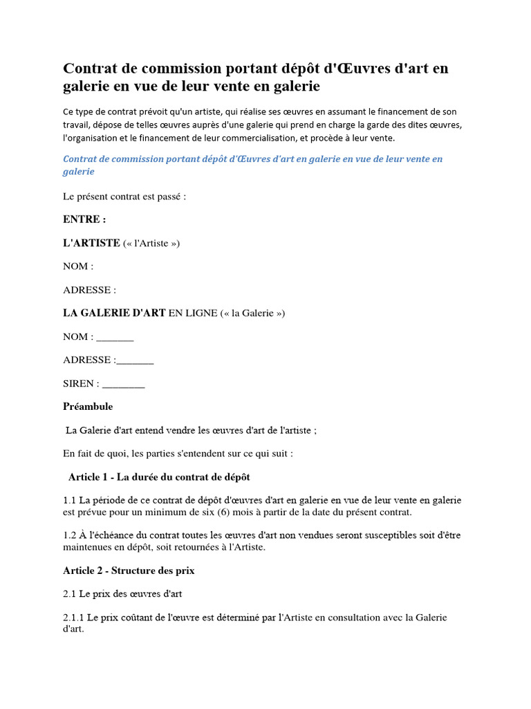 Contrat de Commission Portant Dépôt D | PDF | Arbitrage