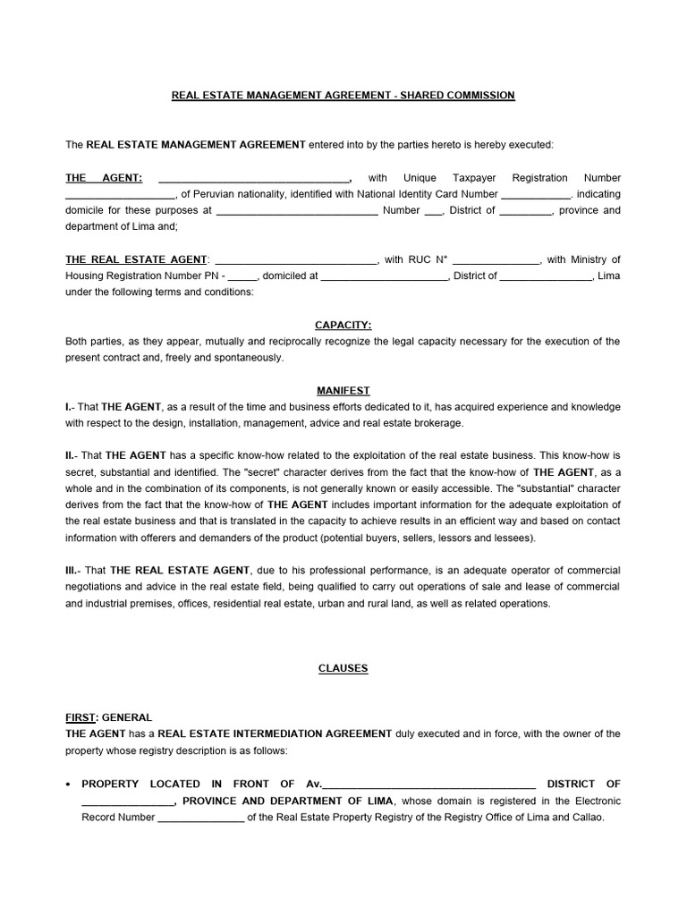 Shared Commission Agreement | Download Free PDF | Arbitration | Lease