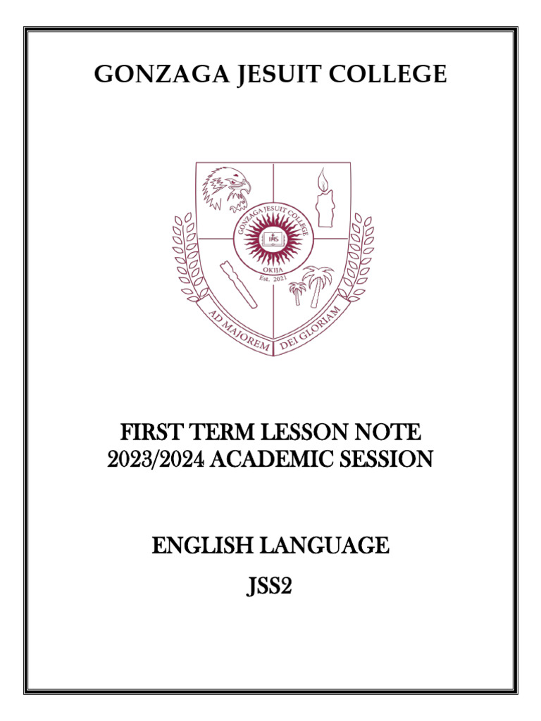 English Language Lesson Notes JSS2 | PDF