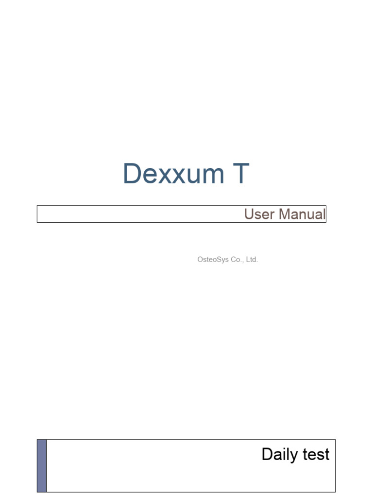 DT - UM - Q Manual Dexxum T | PDF | Osteoporosis | Musculoskeletal System