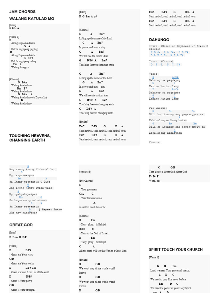 Jam Chords | PDF | Song Structure | Religious Belief And Doctrine