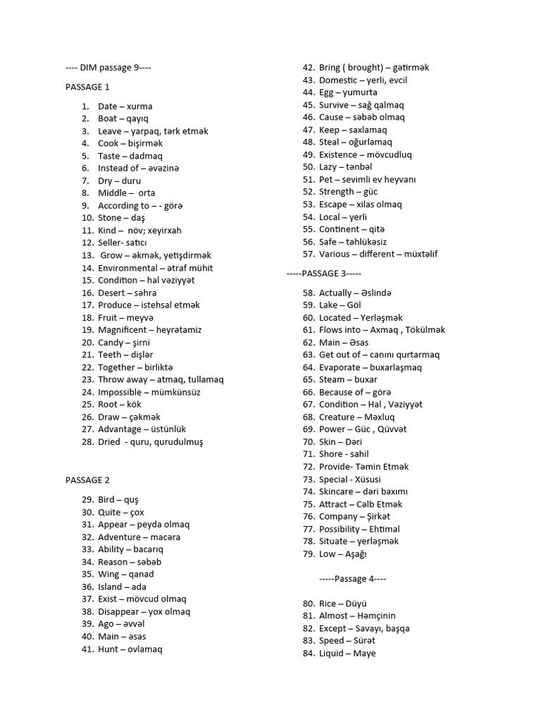 Az Dili Test Toplusu 2 Ci Hissə | PDF