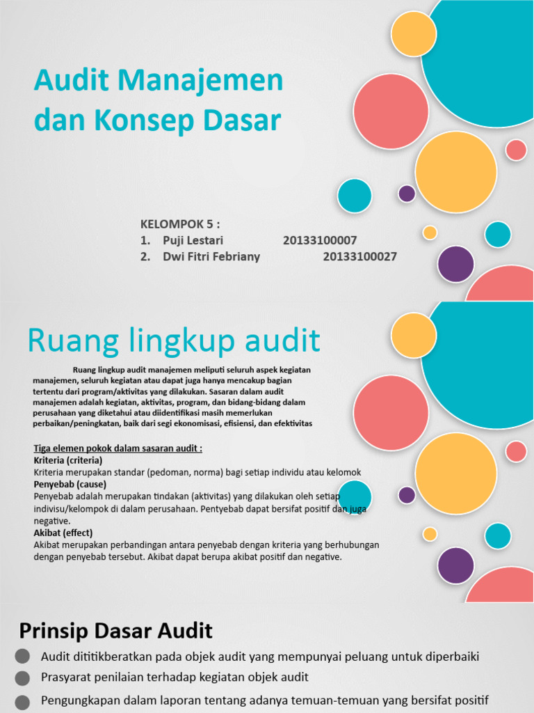 PPT Audit Manajemen dan Konsep Dasar IBK Bayangkara | PDF