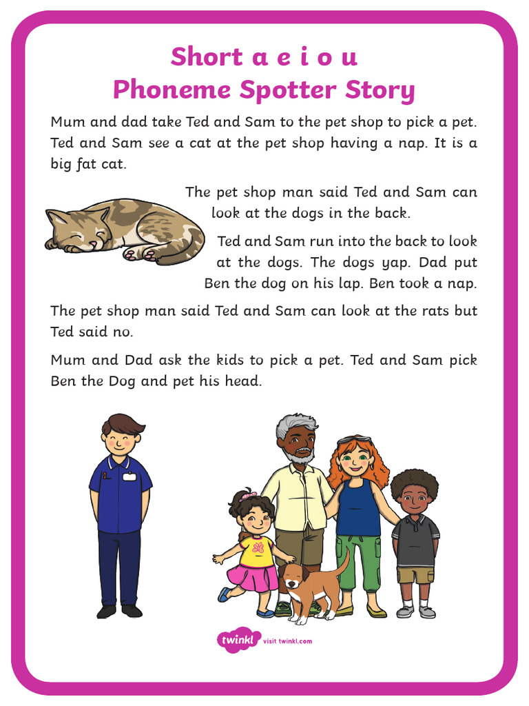 Short Vowel Sounds Spotter Story | PDF