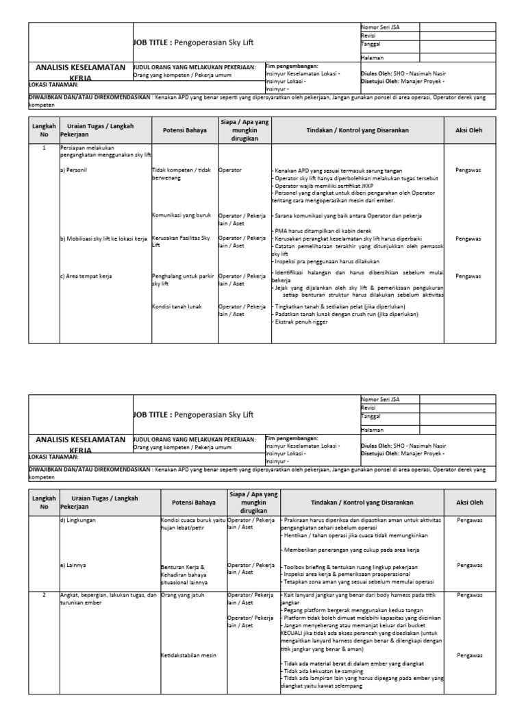 08 Pengoperasian Sky Lift PESB 00 PDF | PDF