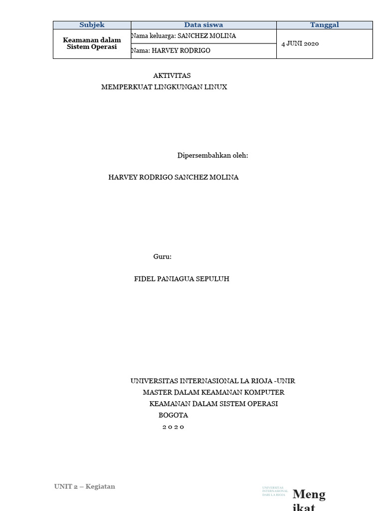 SanchezMolinaHarveyRodrigo Fortificacion Entorno Linux1 | PDF | Komputer