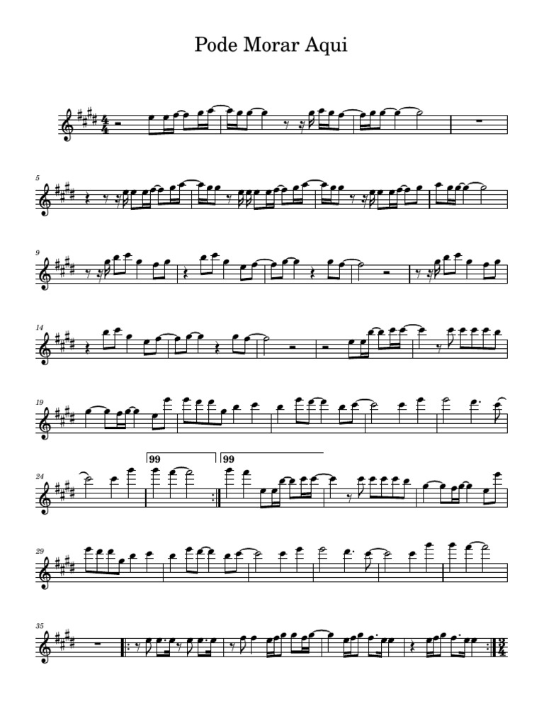 Pode Morar Aqui - Partitura | PDF