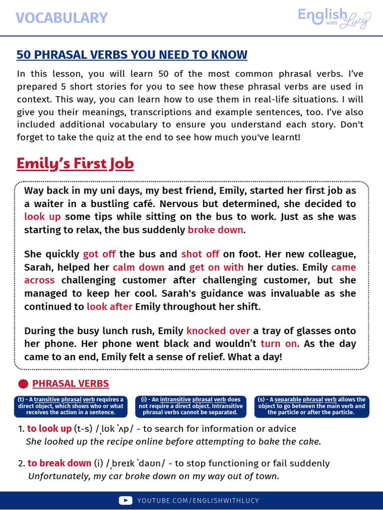 50 Phrasal Verbs | PDF | Violin | Verb