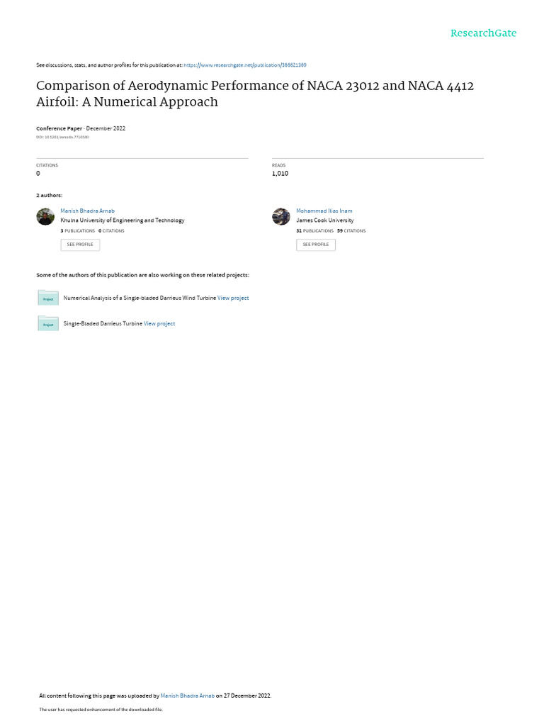 NACA 23012 vs NACA 4412 Airfoil Analysis | PDF | Lift (Force) | Airfoil