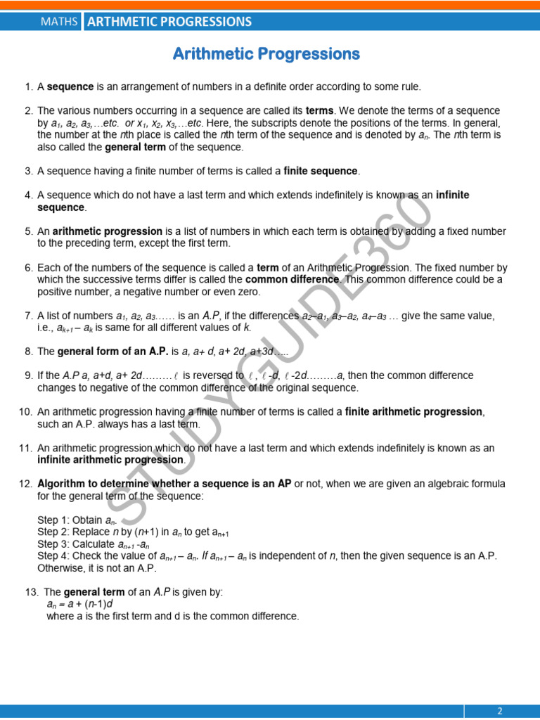 305 CBSE ClassX Mathematics ArithmeticProgressions RN | PDF | Sequence ...