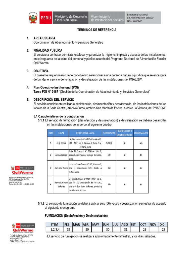 Servicio de Fumigación y Desratización | PDF