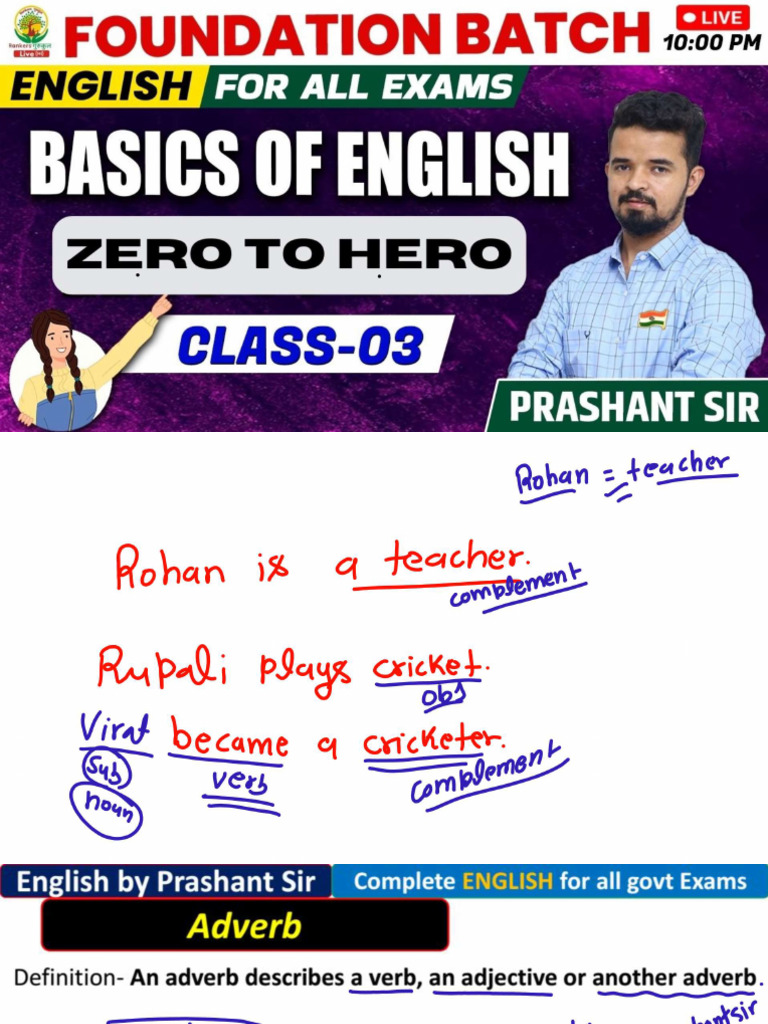 Day 03 English Foundation Batch Basics of English 03 | PDF
