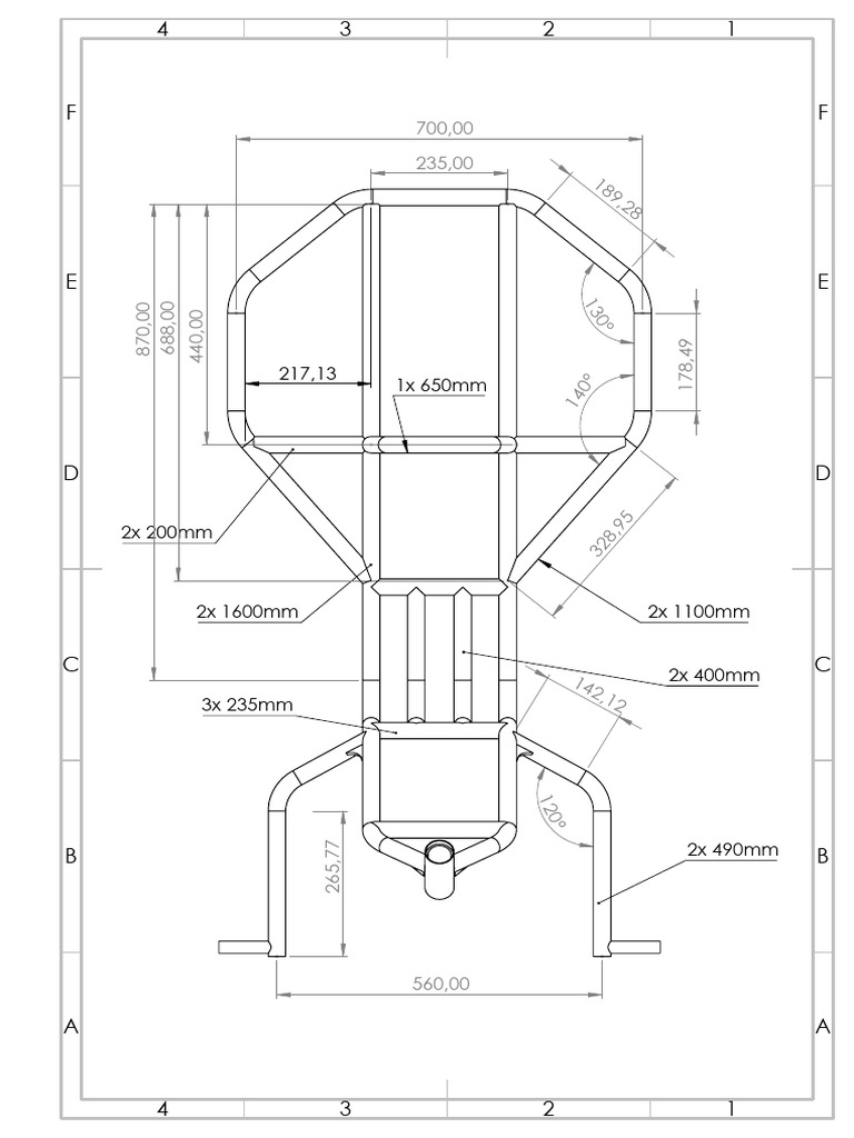 Chassi Tubular Trike Dimensões para Produção | PDF
