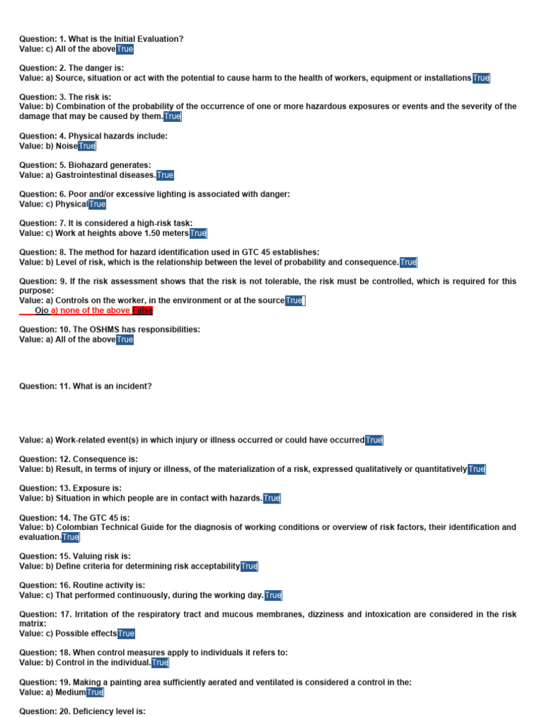 Evaluation Module 2 Course 50 H Unipymes | PDF | Risk | Occupational Safety And Health