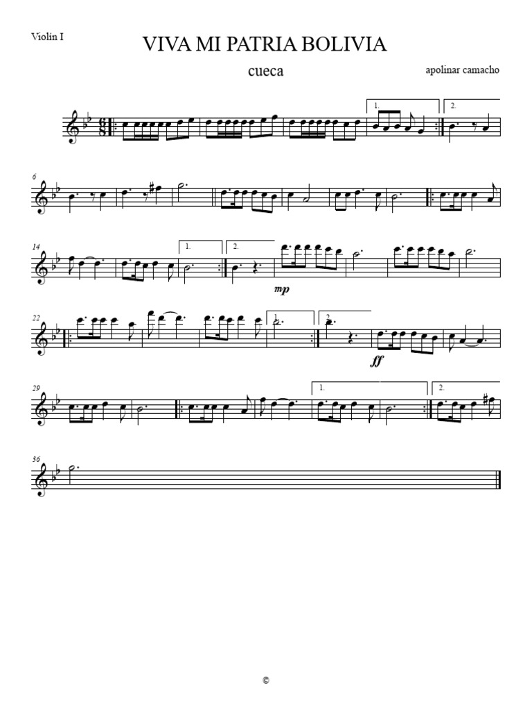 Viva Mi Patria Bolivia Violin I | PDF