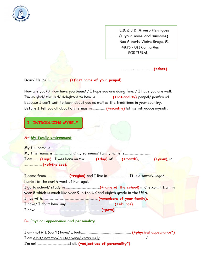 Template of a Christmas Letter (4) | PDF | Christmas | Christmas Tree