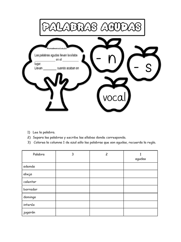 Palabras Agudas | PDF