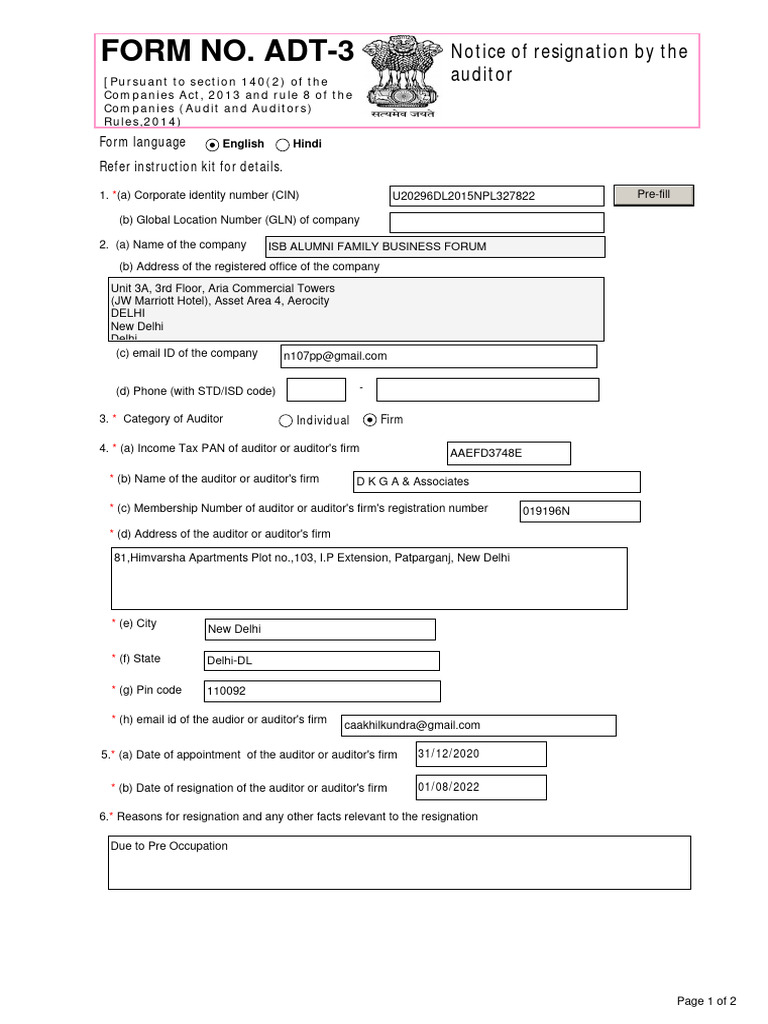 Form ADT-3-01092022_signed | PDF | Business | Government