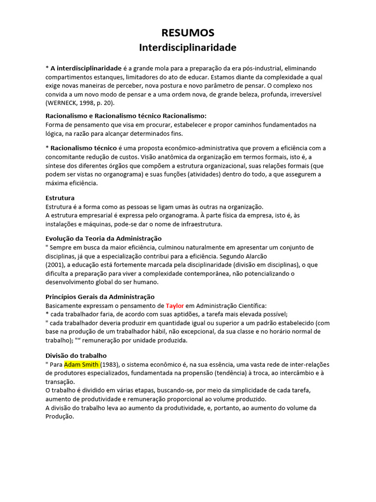 Adm Interdisciplinar | PDF