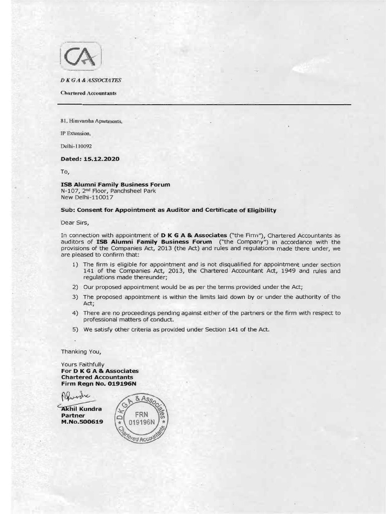 Written Consent Given by Auditor-29012021 | PDF