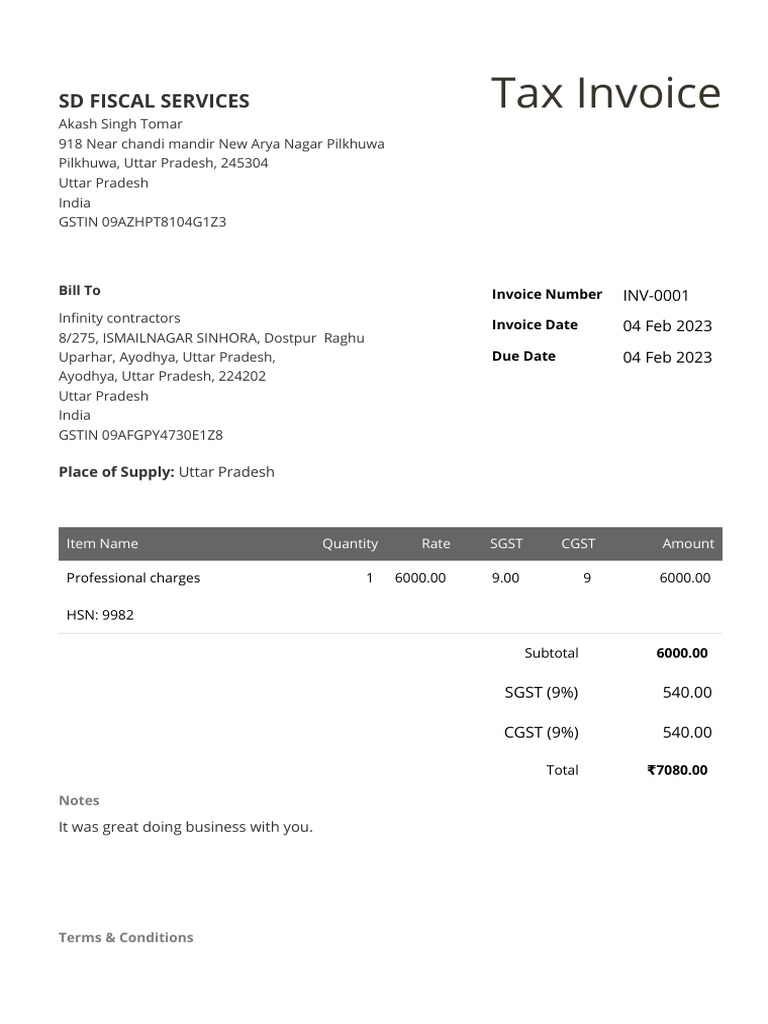 Invoice INV 00012023 02 04 15 35 01 | PDF