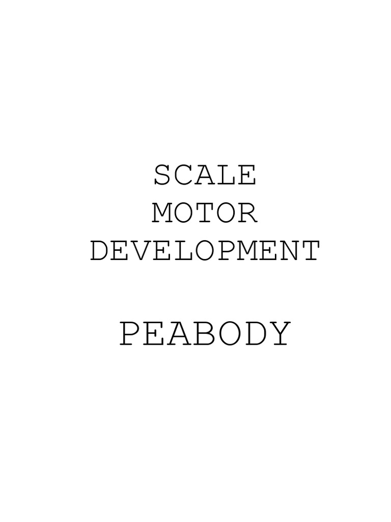 PEABODY Development Scale | PDF | Anatomical Terms Of Motion | Hand