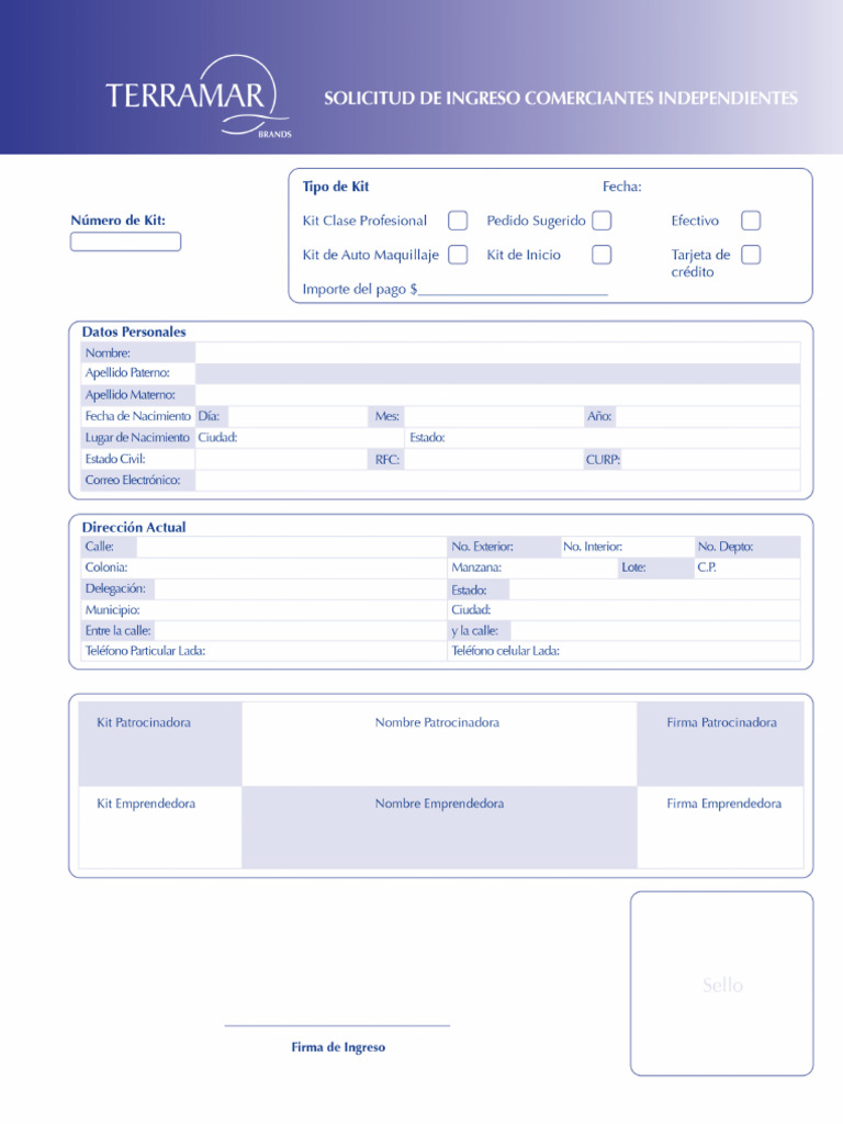 Solicitud Terramar | PDF