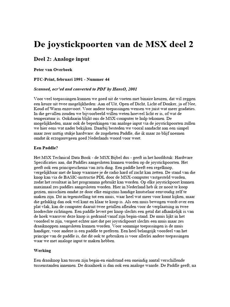 MSX Projecten 003 | PDF