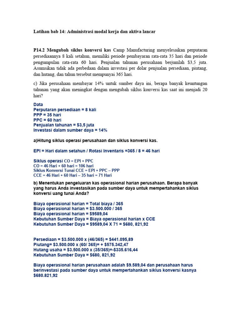 Latihan Bab 14 | PDF