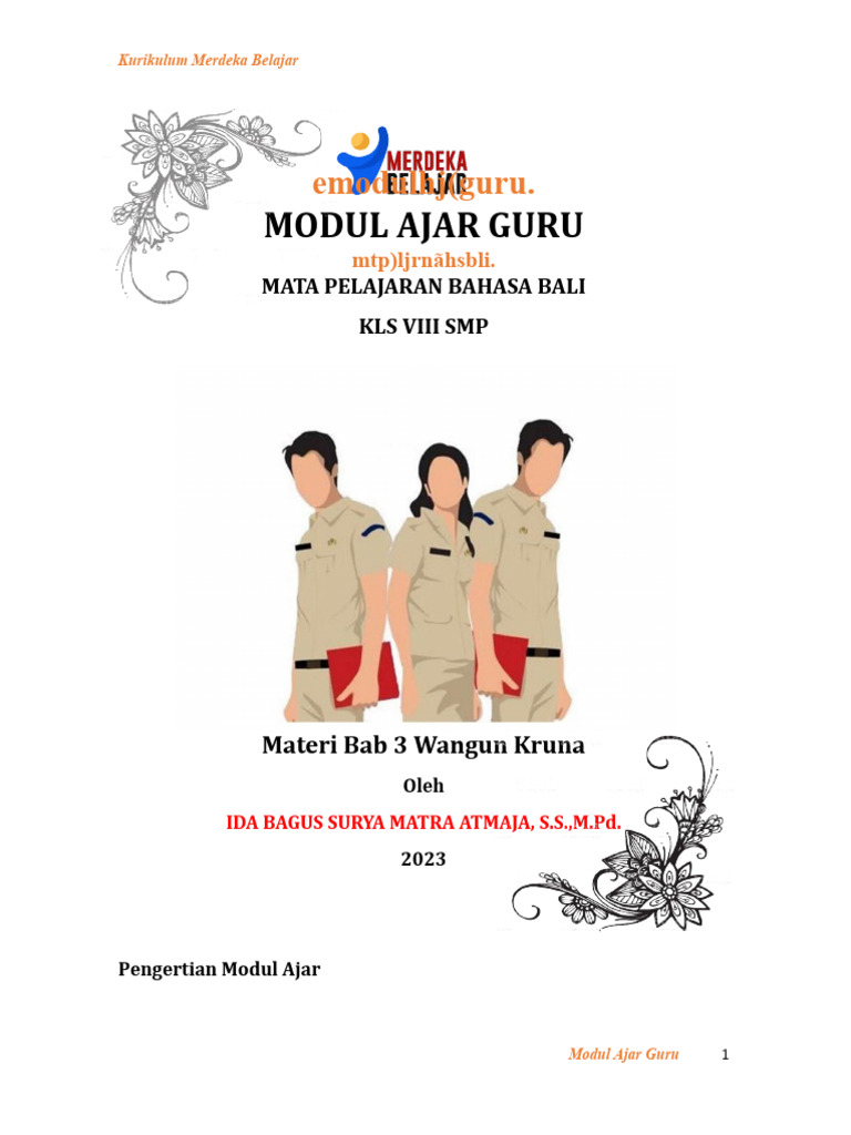 Modul Ajar Guru (Wangun Kruna) 3 Kls 8 SMSTR 1 Terbaru 7242023 | PDF | Karier & Perkembangan ...