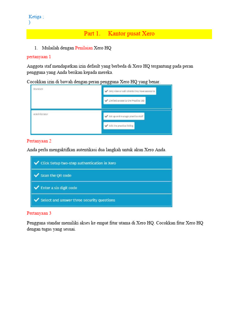 Jawaban Ujian Xero Cert | PDF