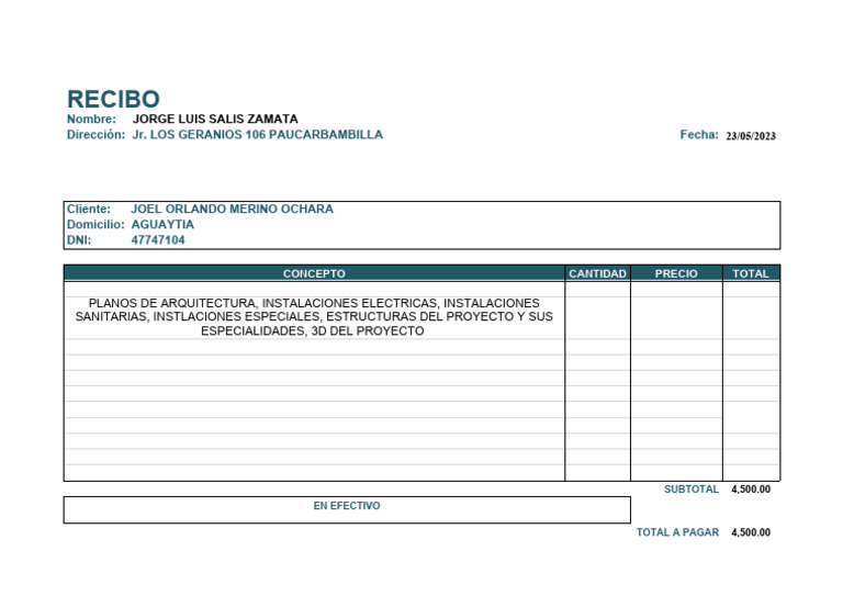 Plantilla Recibo Word | PDF