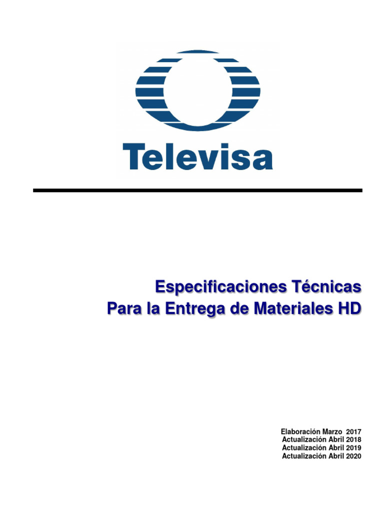 Especificaciones HD Televisa Ver3.2 | PDF | Informática
