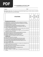 Acrophobia Questionnaire | PDF