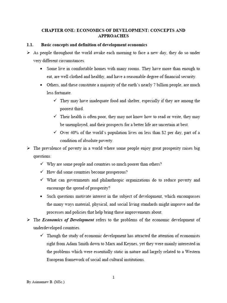 Developmental Economics Chap 1 | PDF | Economic Growth | Economics