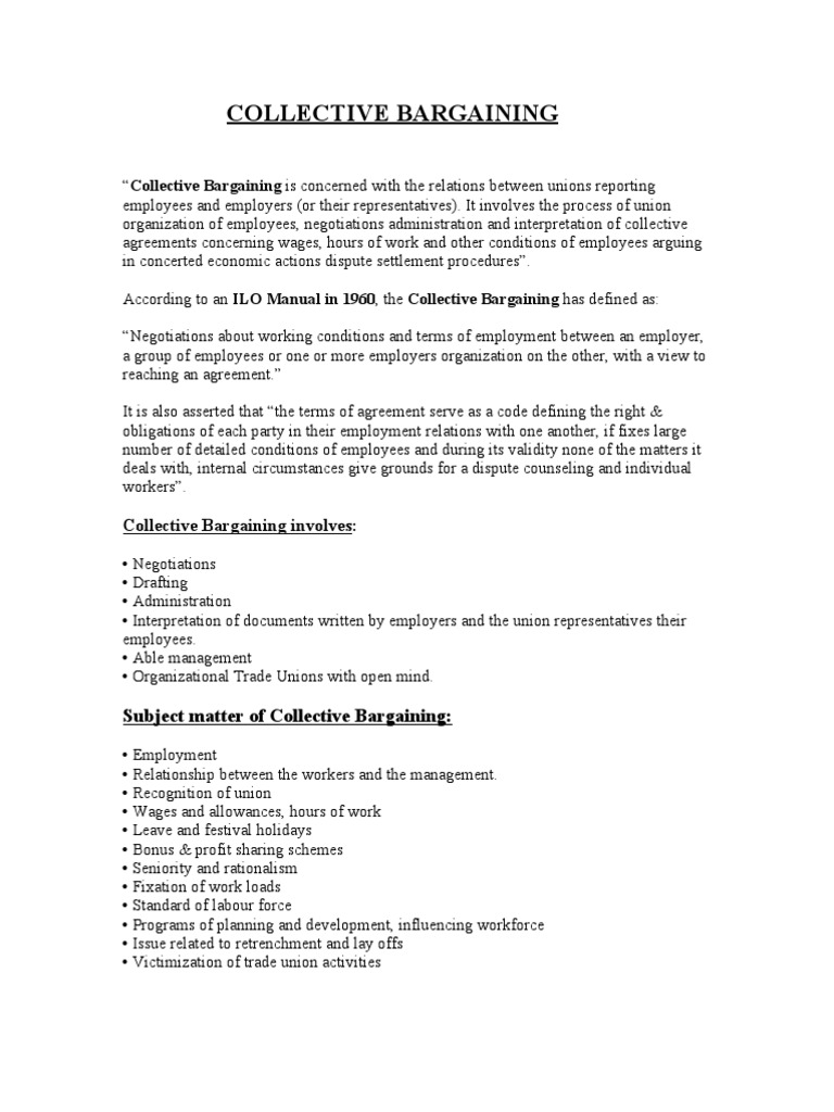 Collective Bargaining | PDF | Collective Bargaining | Employment