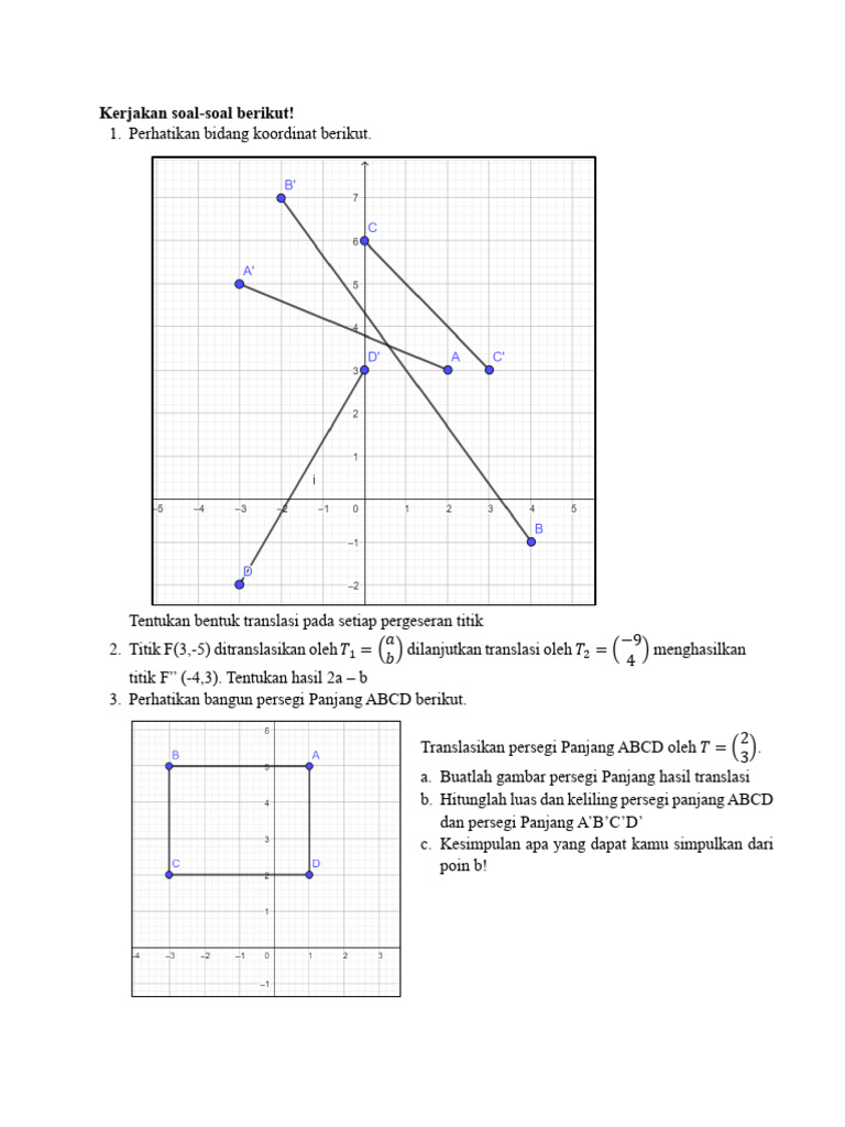 Soal dan Contoh Translasi Geometri | PDF