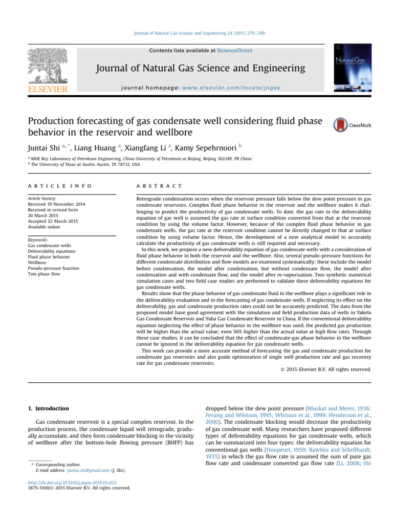 Gas Condensate Well Production Forecasting | PDF | Petroleum Reservoir ...