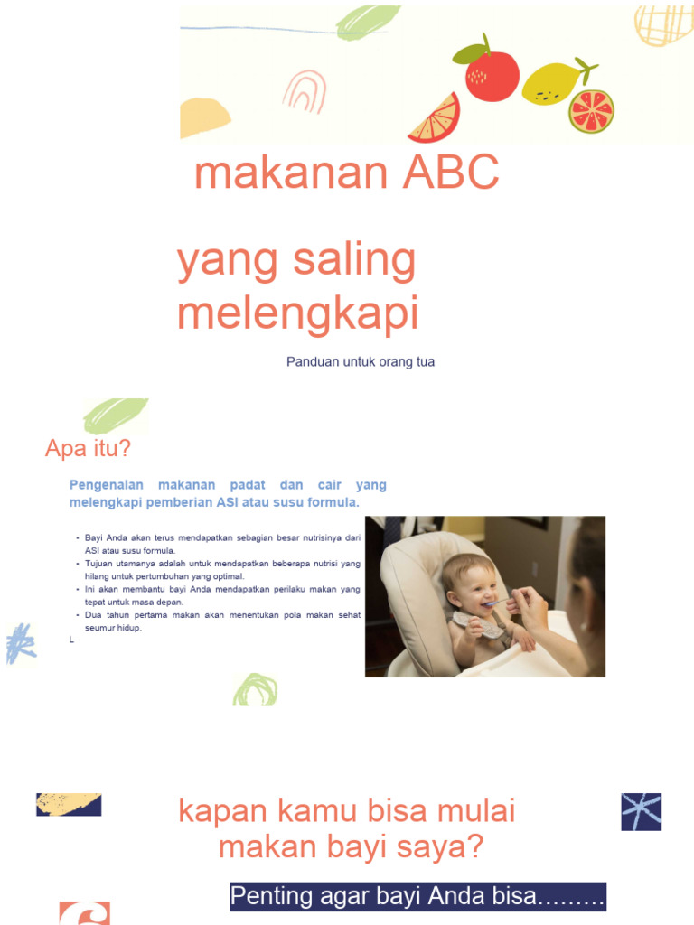 Abc Pemberian Makanan Pendamping ASI | PDF