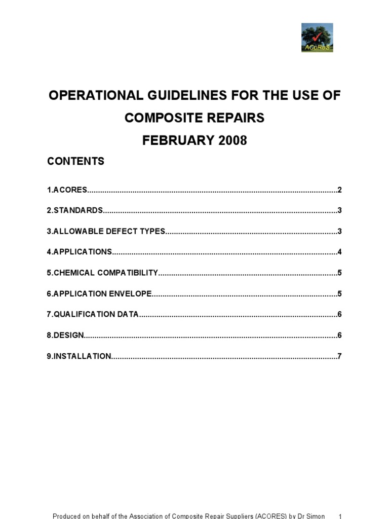 Repair Guidelines - Short Version | PDF | Composite Material | Strength ...