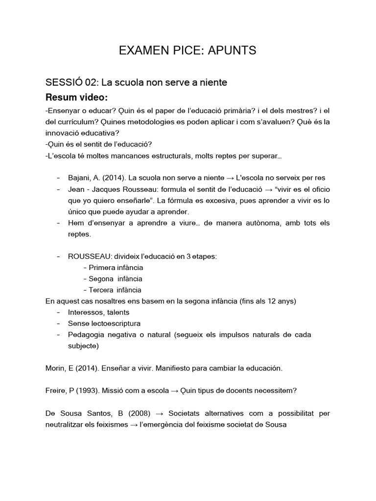 APUNTS EXAMEN PICE Finals | PDF